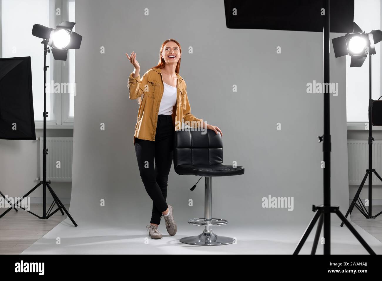 Young woman acting audition hi-res stock photography and images - Alamy