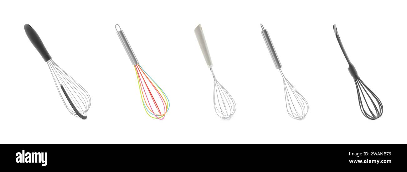 Different whisks on white hi-res stock photography and images - Alamy