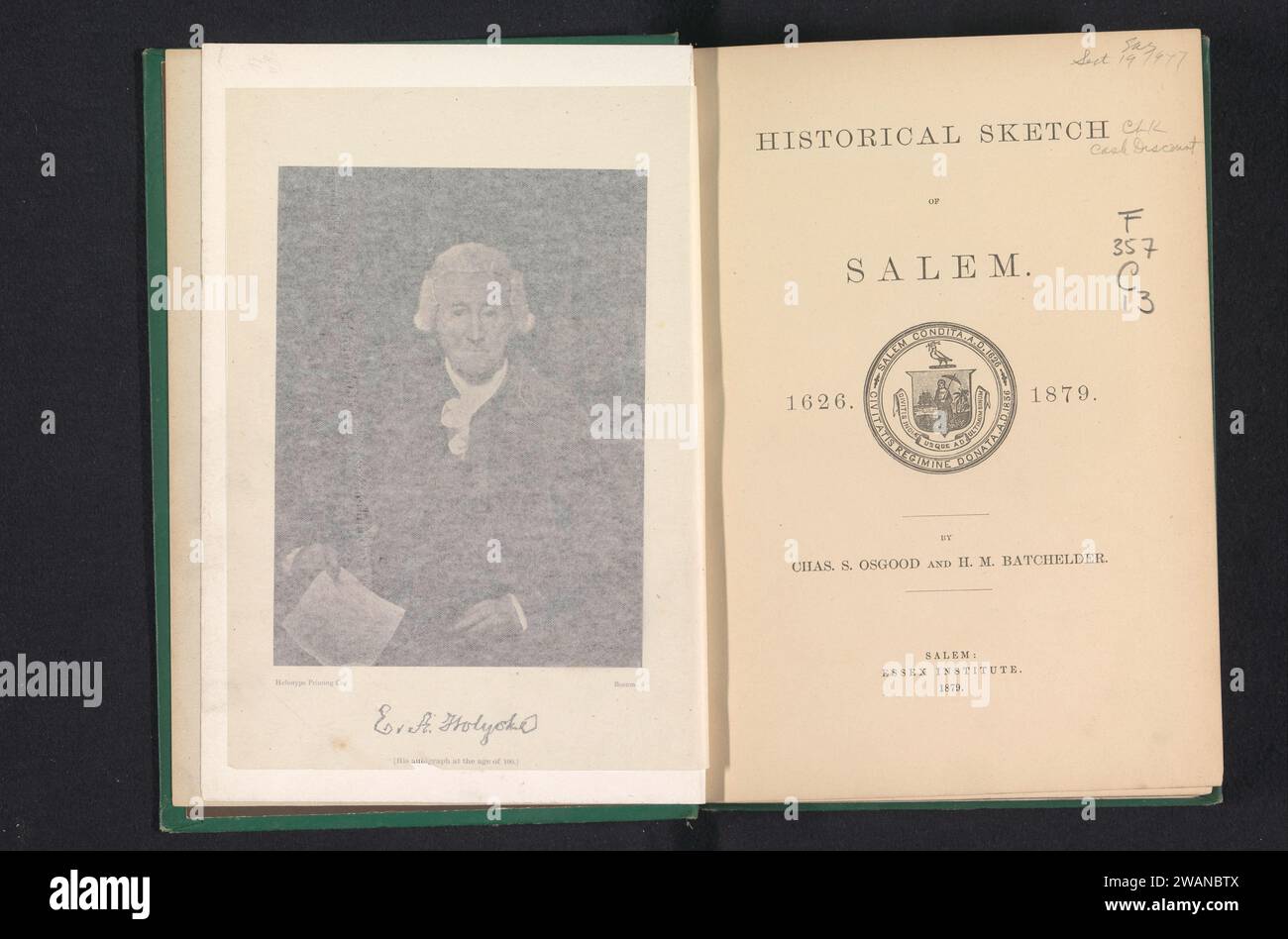 Historical sketch of Salem 1626-1879, Charles S. Osgood, 1879 book ...