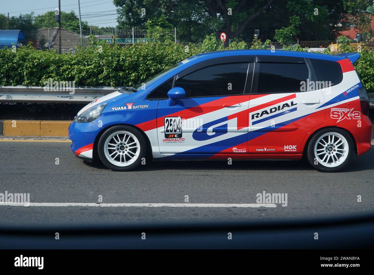 City car Honda Jazz 2007, Racing Street modification at Higway Jakarta ...