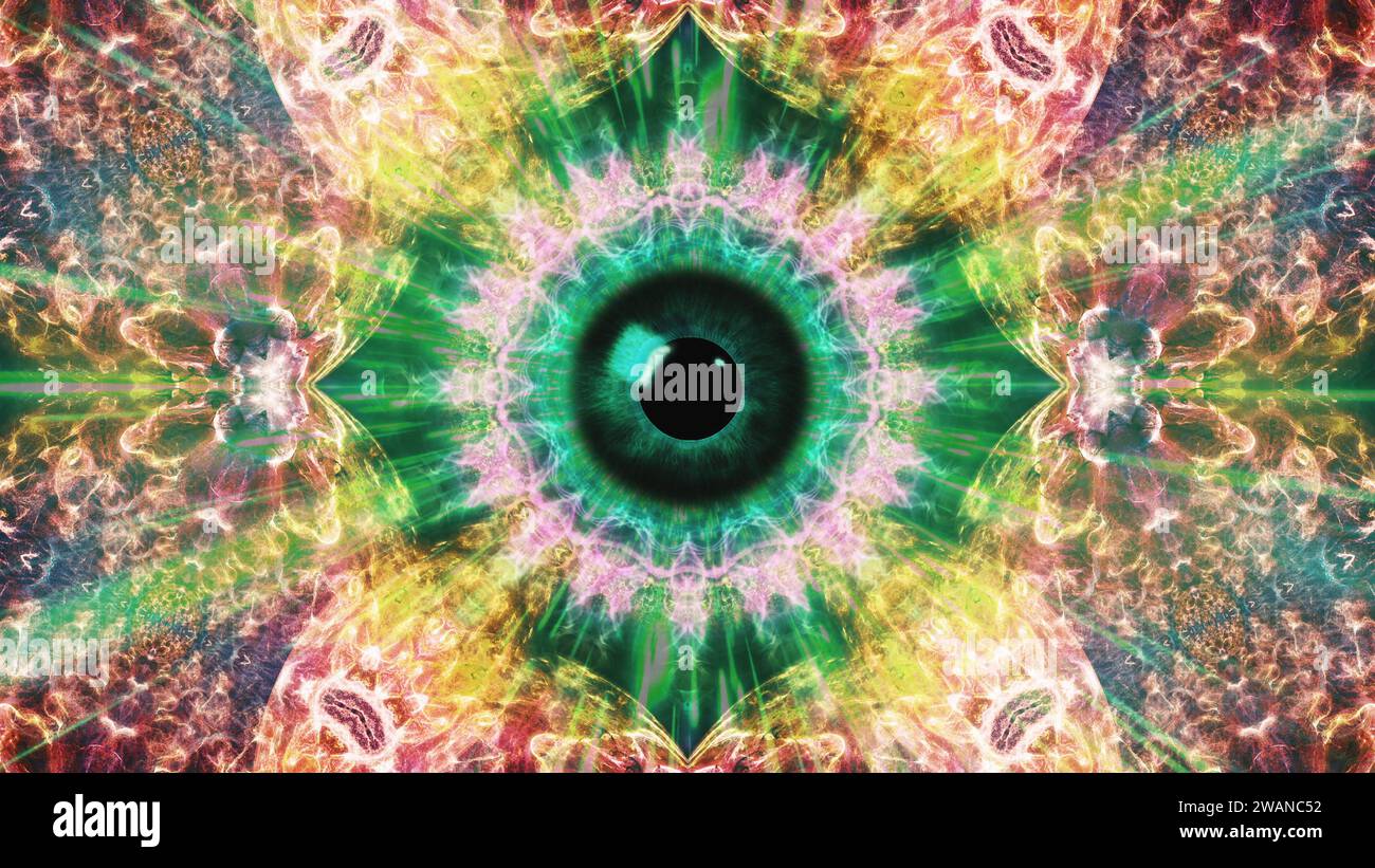 Hypnotic Eye Approaching Psychedelic Seamless Loop Stock Photo - Alamy