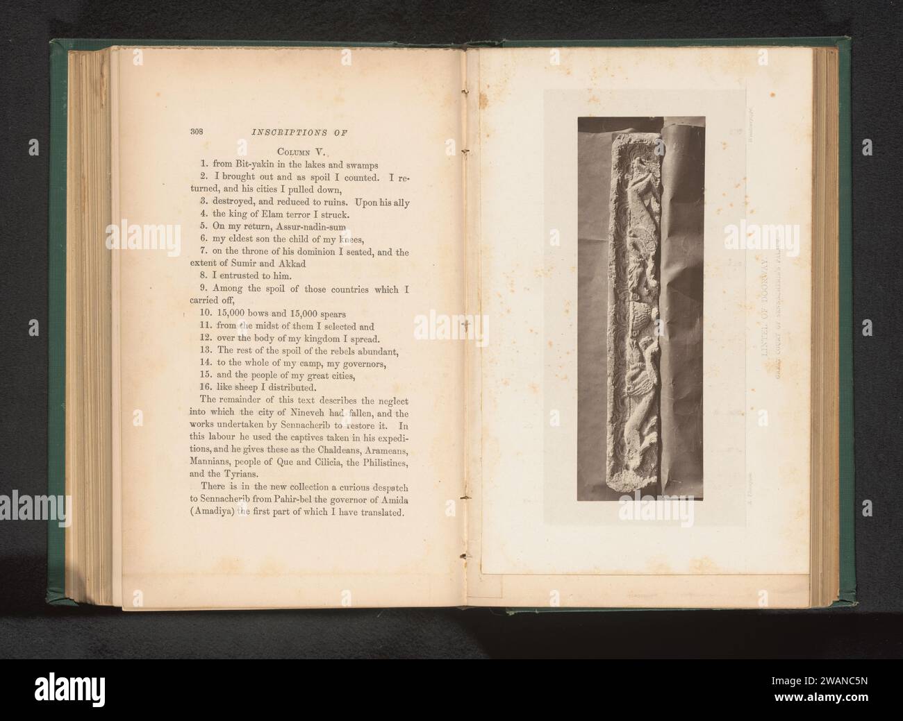 Lintel from a door of the Palace of Sennacherib, Stephen Thompson, c ...