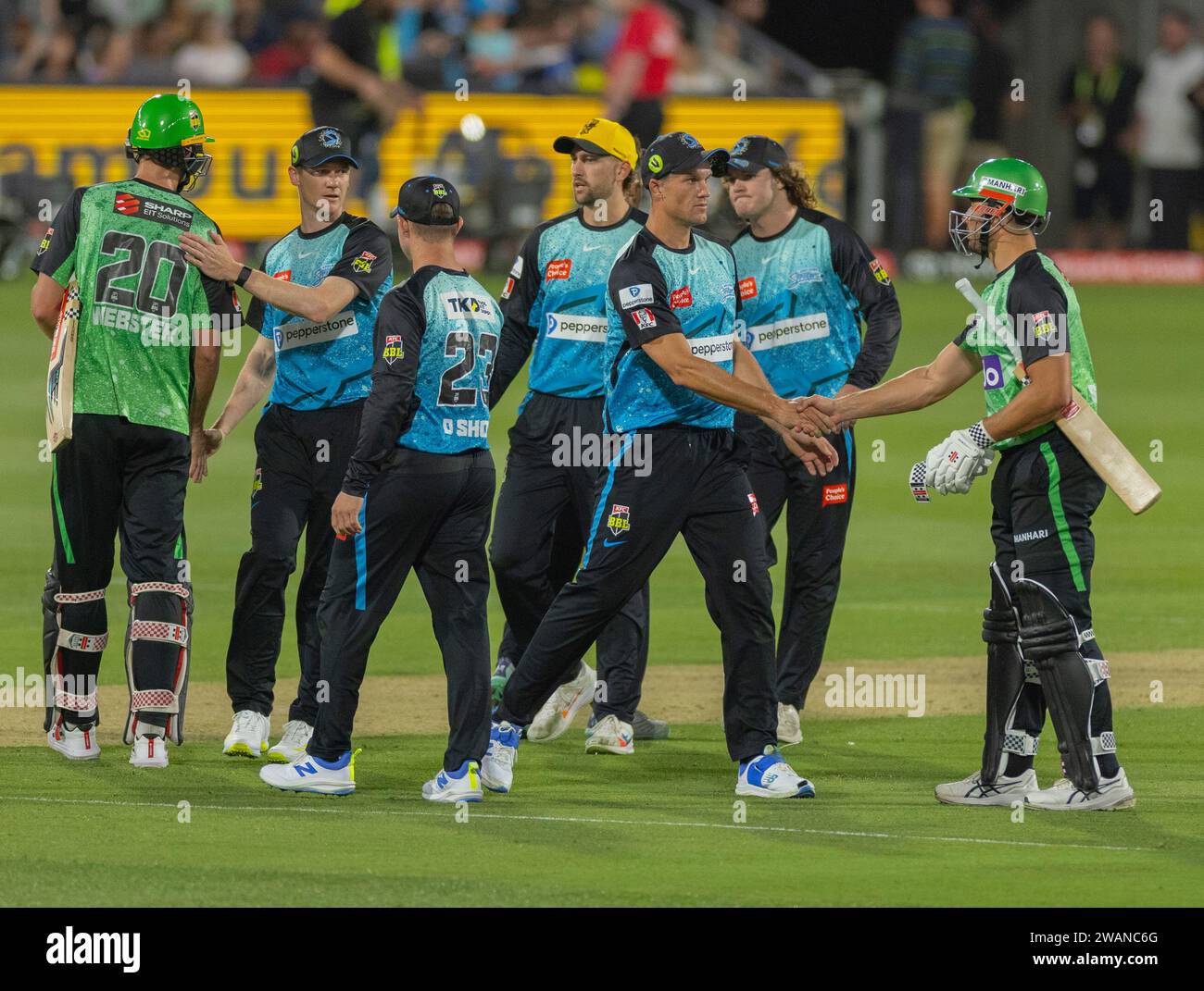 Adelaide, Australia. 31st Dec 2023. Adelaide players congratulate ...