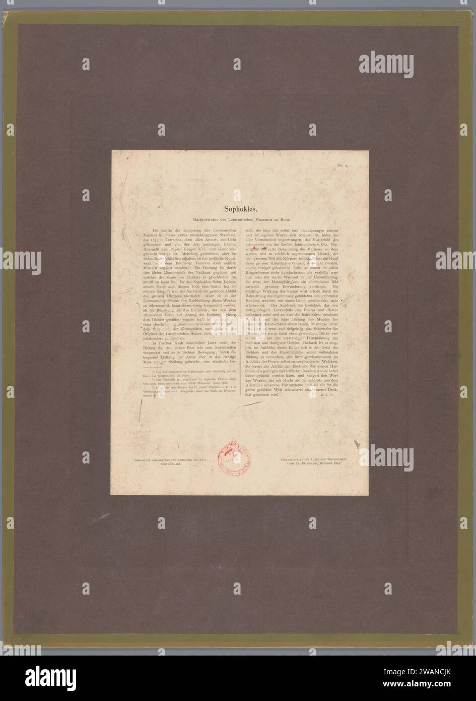 Sculpture of Sophocles in the Lateran Museum in Rome, 1895 photograph ...