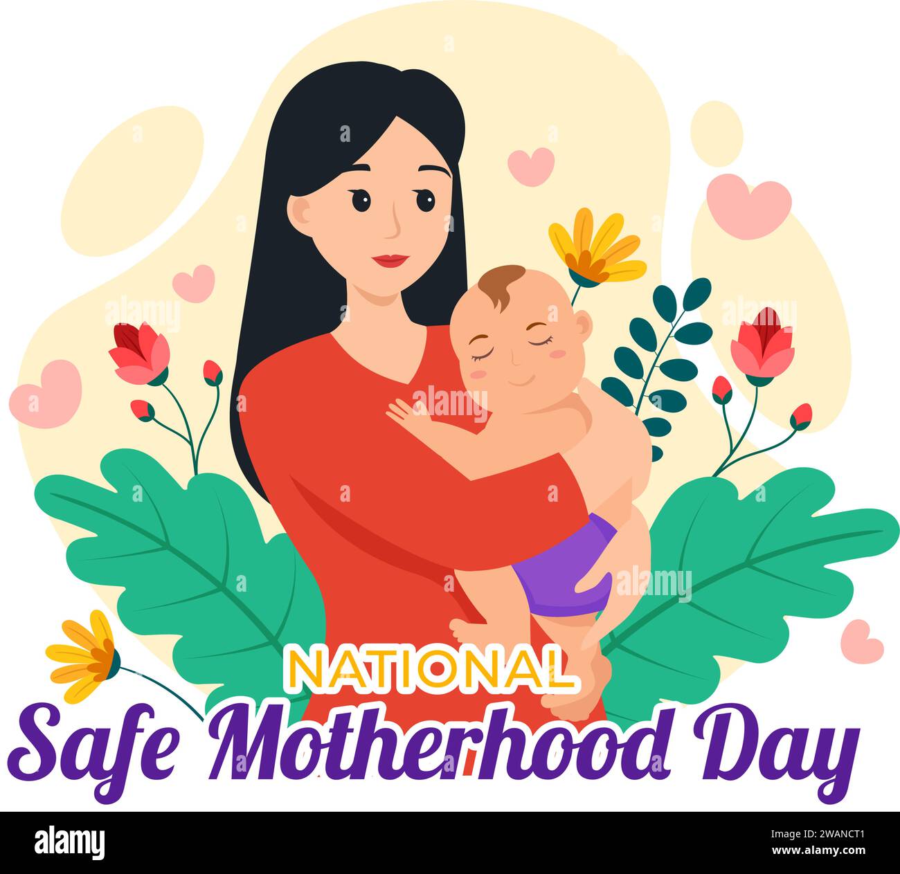 National Safe Motherhood Day Vector Illustration on 11 April with ...