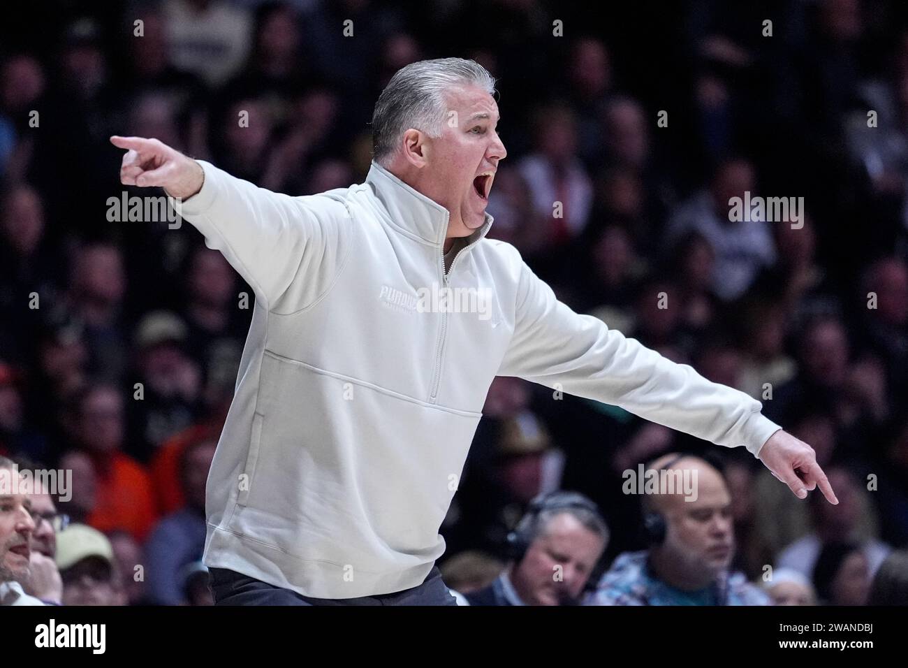 Purdue head coach Matt Painter yells to his team as they played against ...