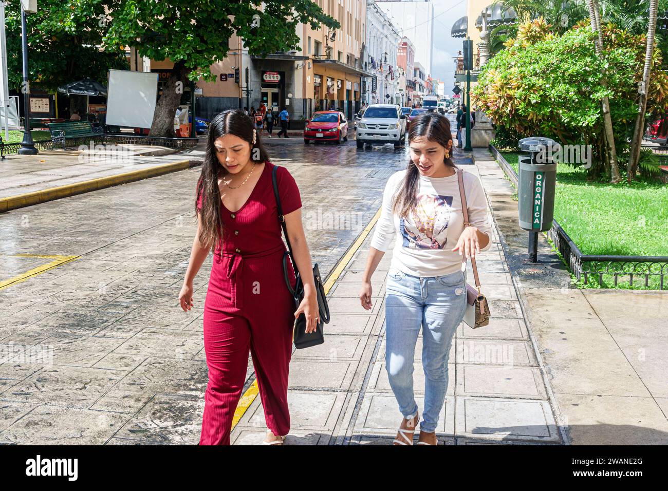 Merida Mexico,centro historico central historic district,Calle 60,woman ...