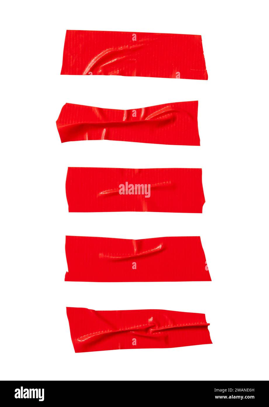 Top view of red adhesive vinyl tape or cloth tape stripes in set are ...