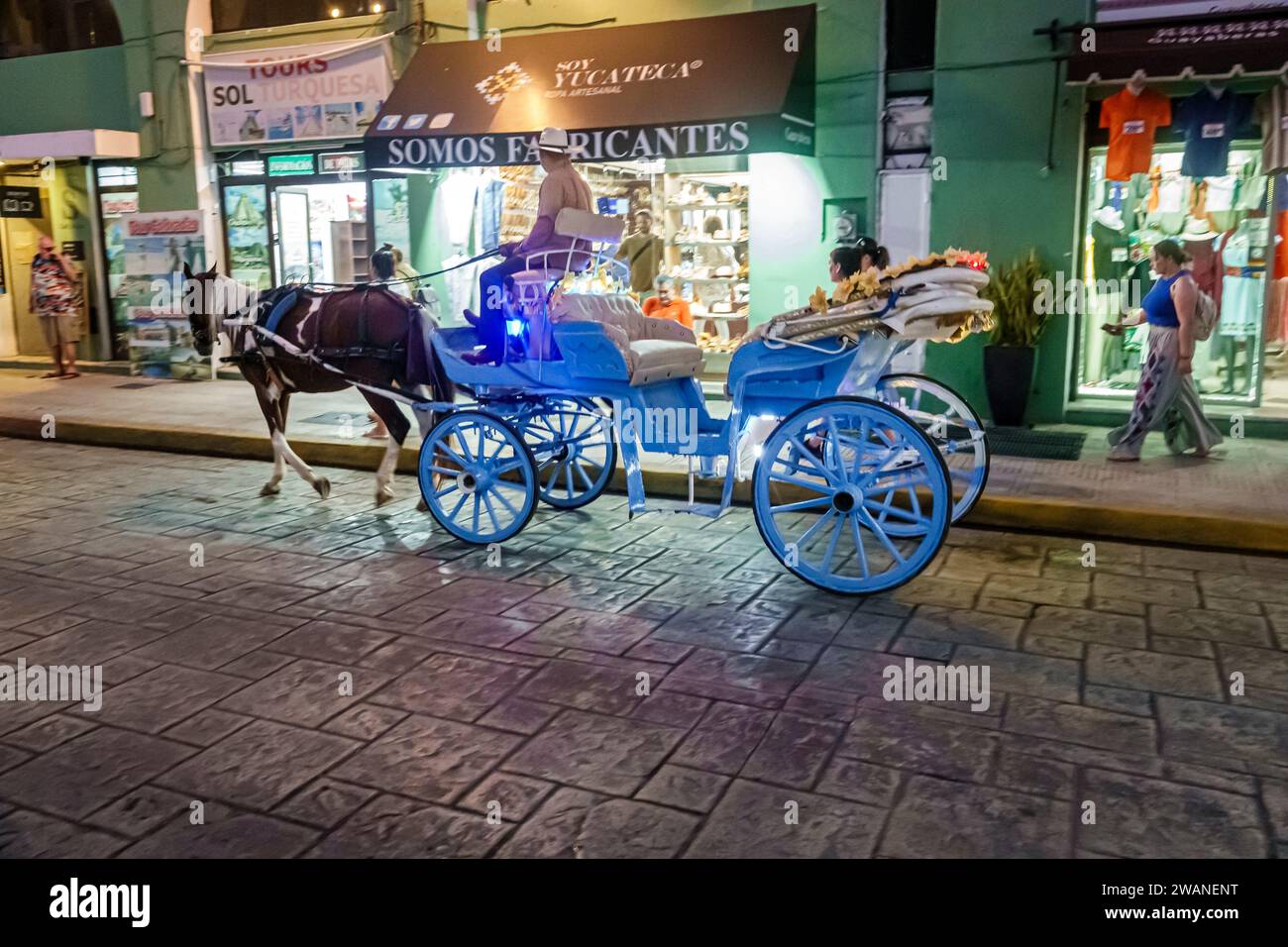 Merida Mexico,centro historico central historic district,night ...