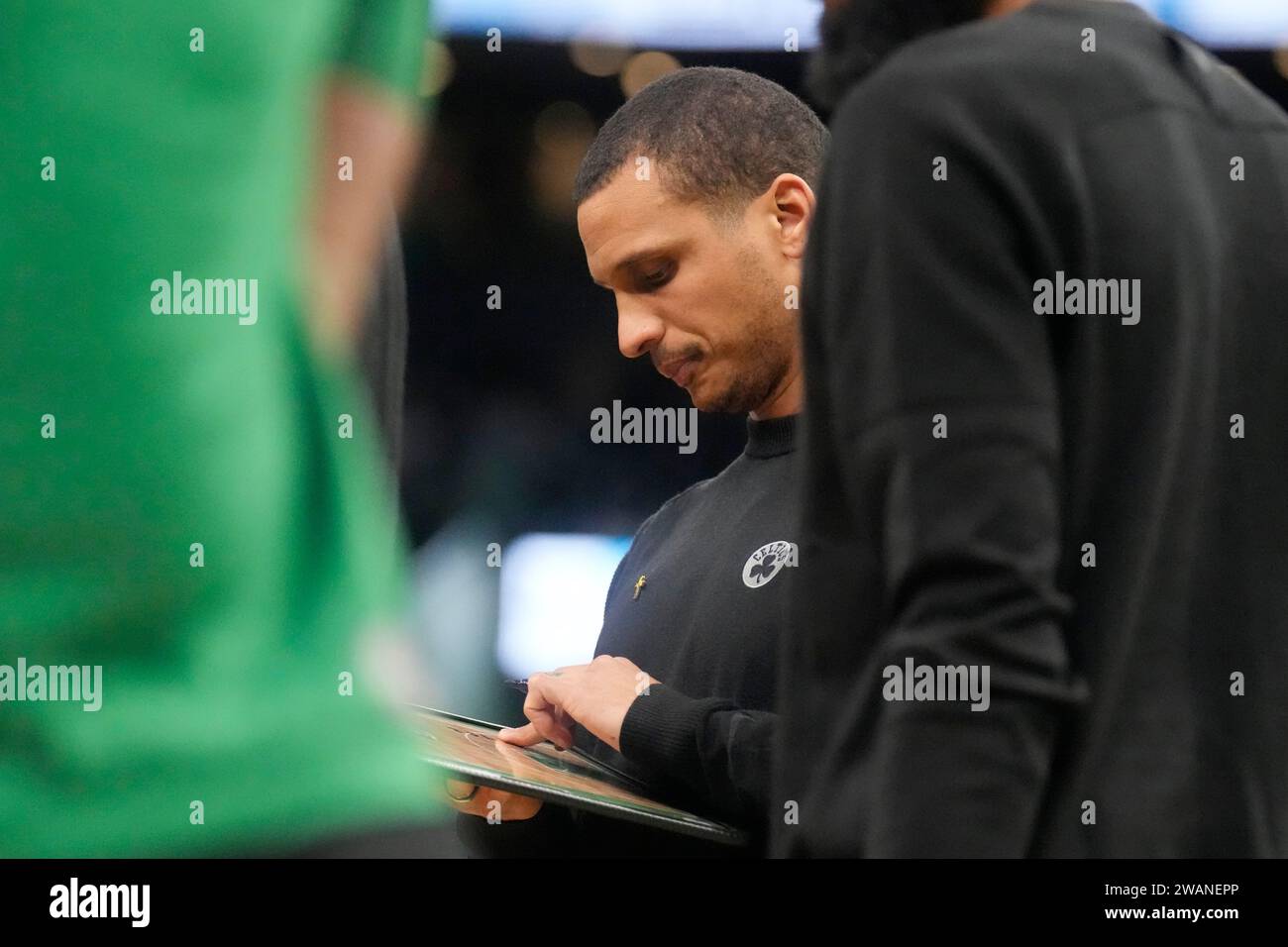 Boston Celtics head coach Joe Mazzulla during an NBA basketball game ...