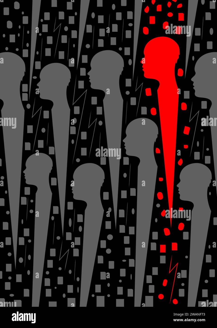 One person in crowd Stock Vector Images - Alamy