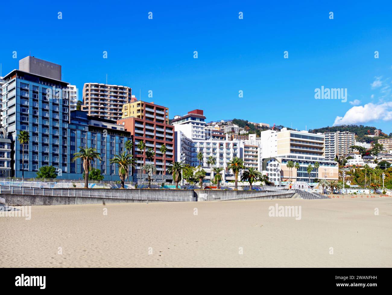Atami Beach on the Izu Peninsula in Shizuopka Prefecture, Japan. Taken ...