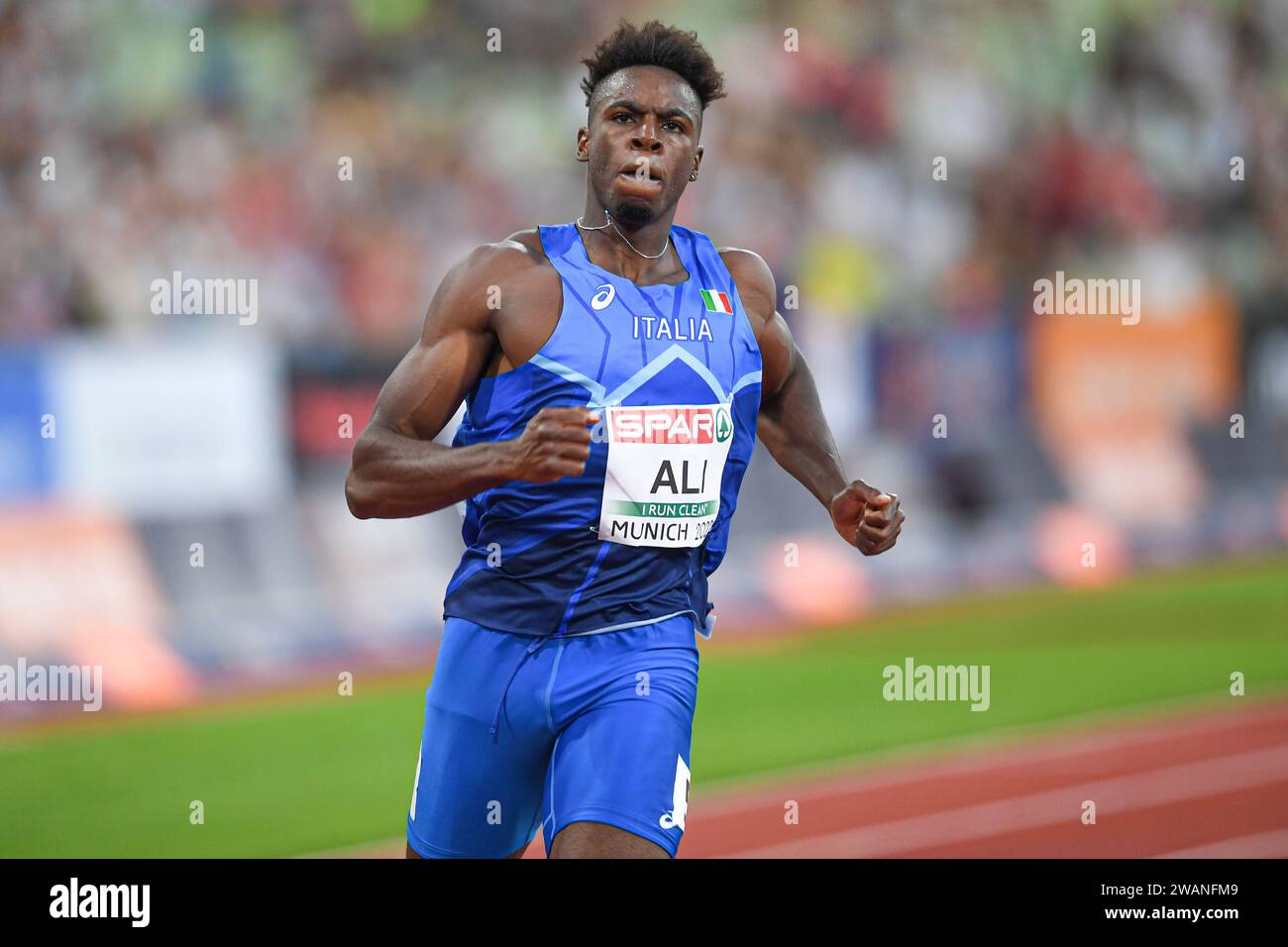 Chituru Ali (Italy). 100m men semifinals. European Championships Munich ...