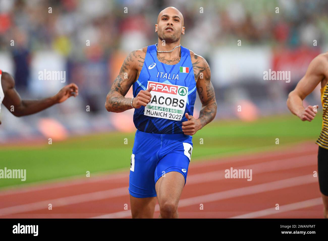 Marcell Jacobs (Italy). 100m men semifinals. European Championships ...