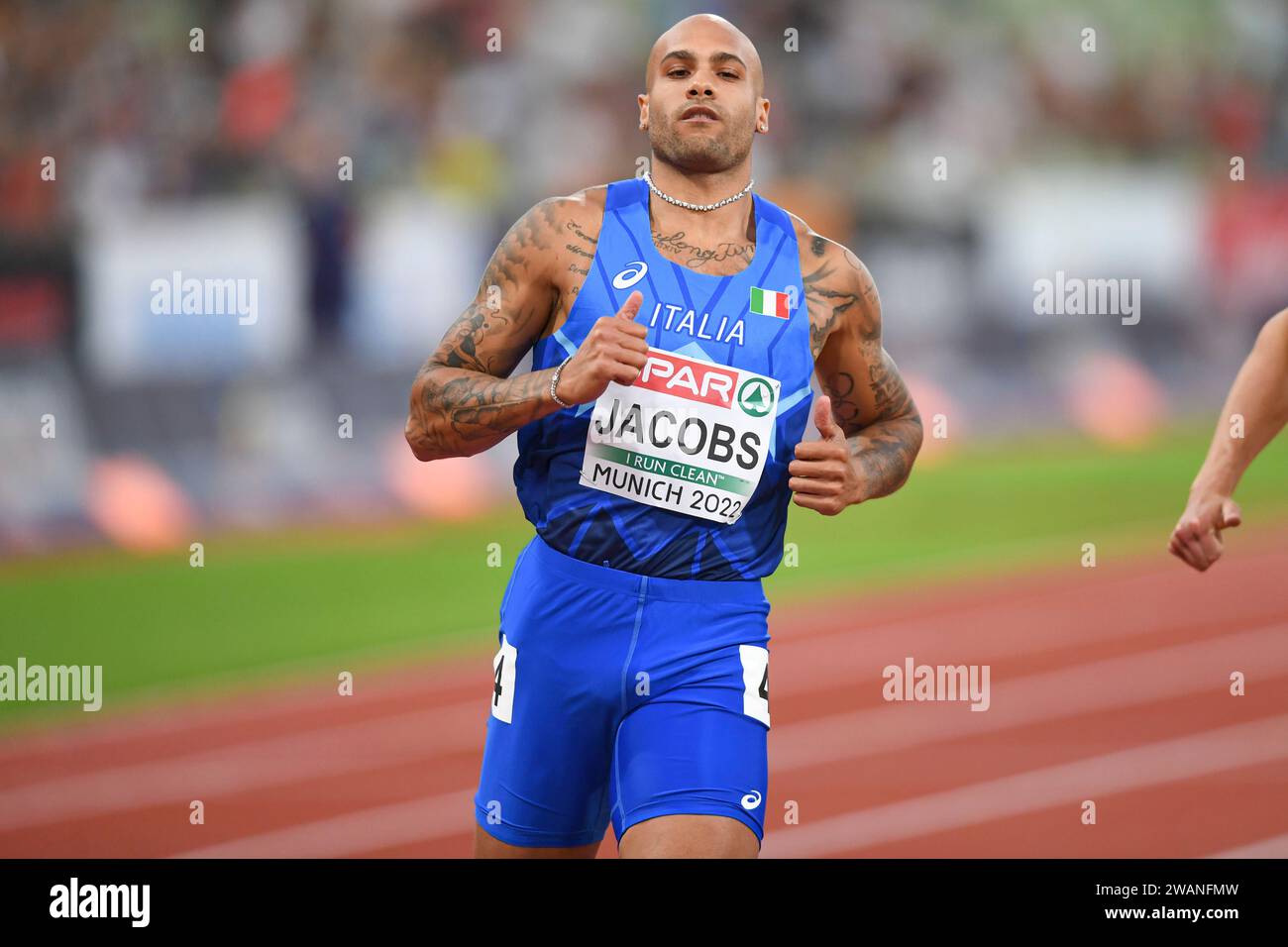 Marcell Jacobs (Italy). 100m men semifinals. European Championships ...