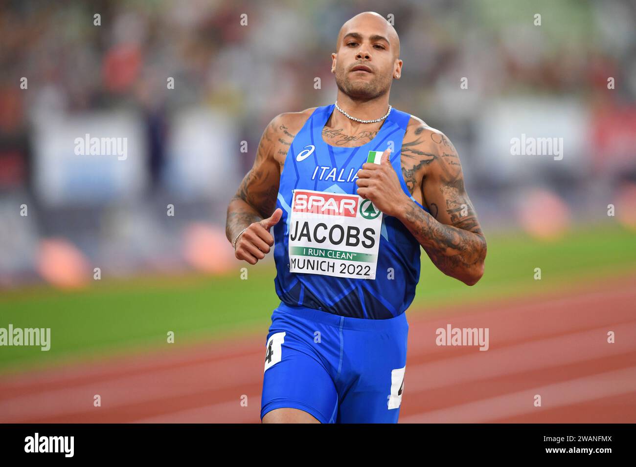 Marcell Jacobs (Italy). 100m men semifinals. European Championships ...