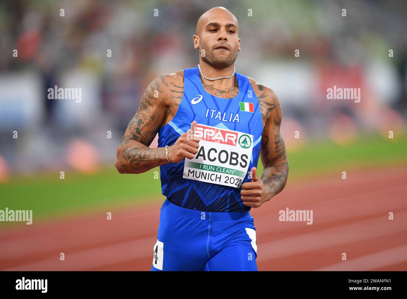 Marcell Jacobs (Italy). 100m men semifinals. European Championships ...