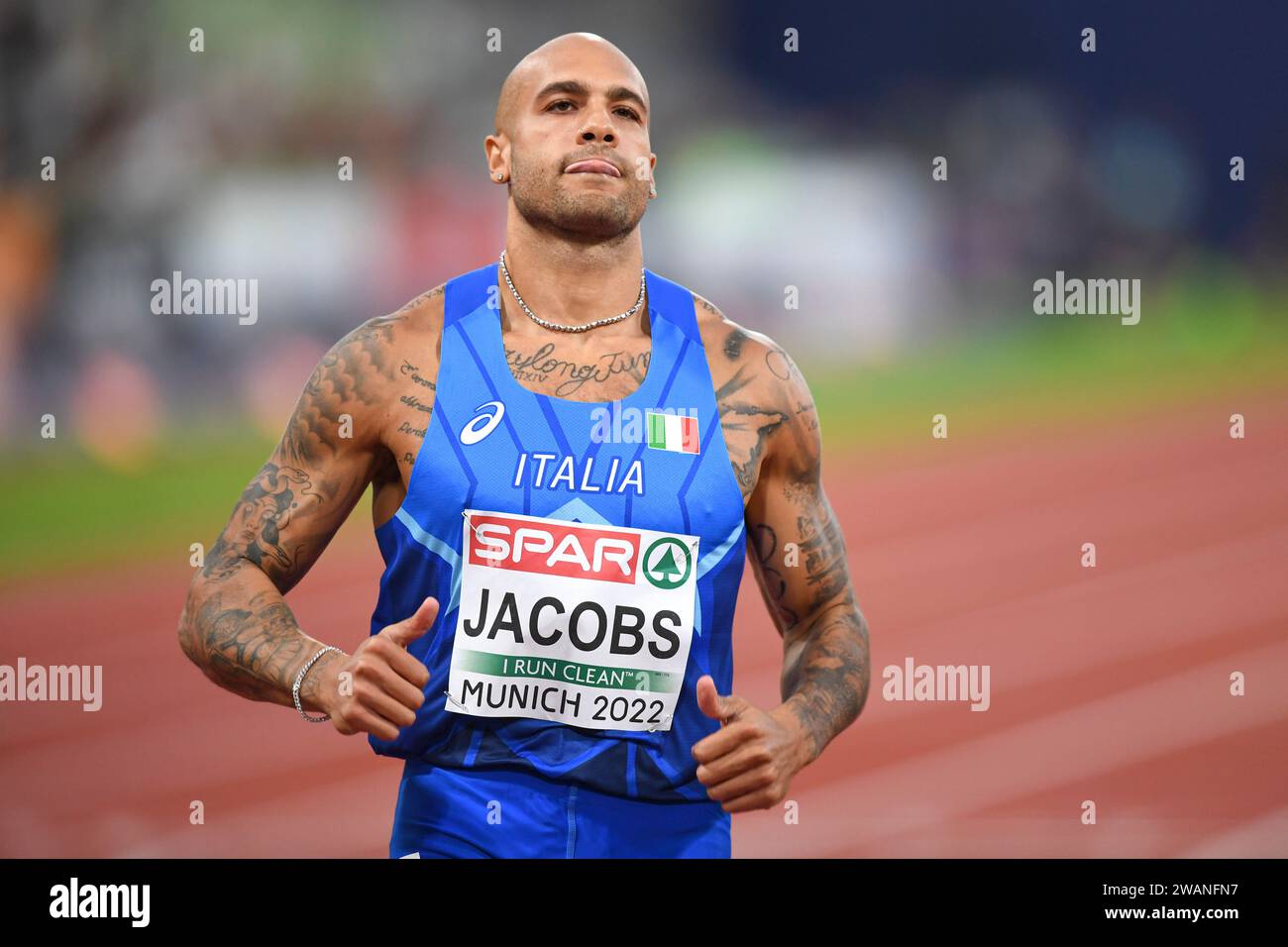 Marcell Jacobs (Italy). 100m men semifinals. European Championships ...