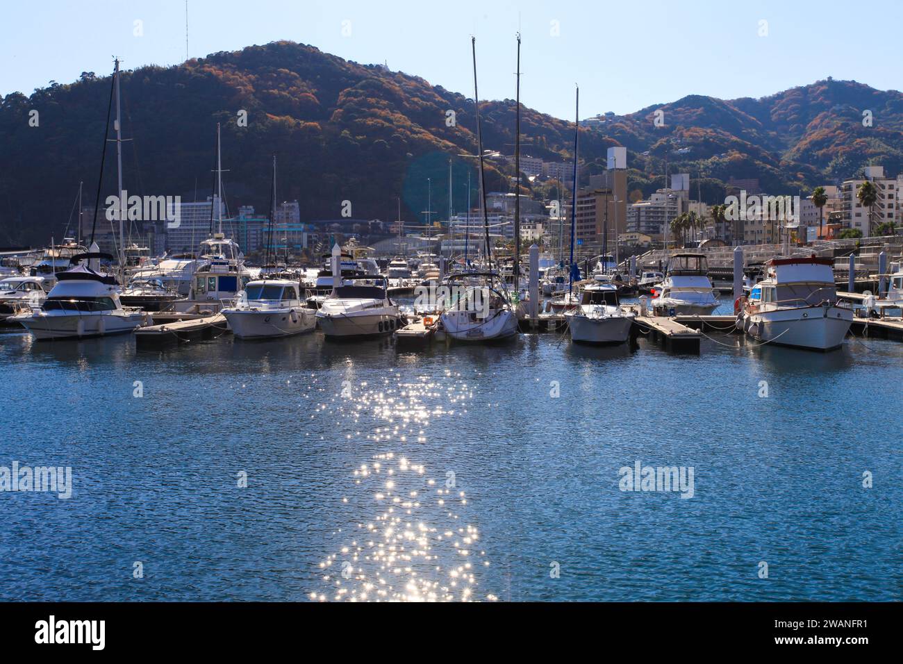 Atami Marina in Atami City on the Izu Peninsula in Shizuoka Prefecture ...