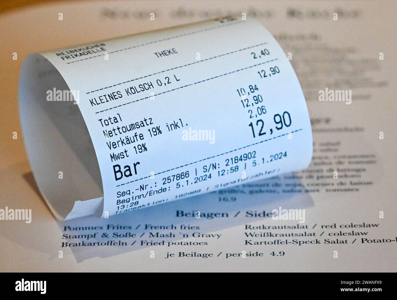 Restaurant receipt germany hi-res stock photography and images - Alamy