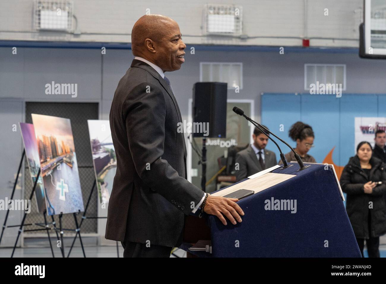 New York, USA. 05th Jan, 2024. Mayor Eric Adams speaks during Governor ...