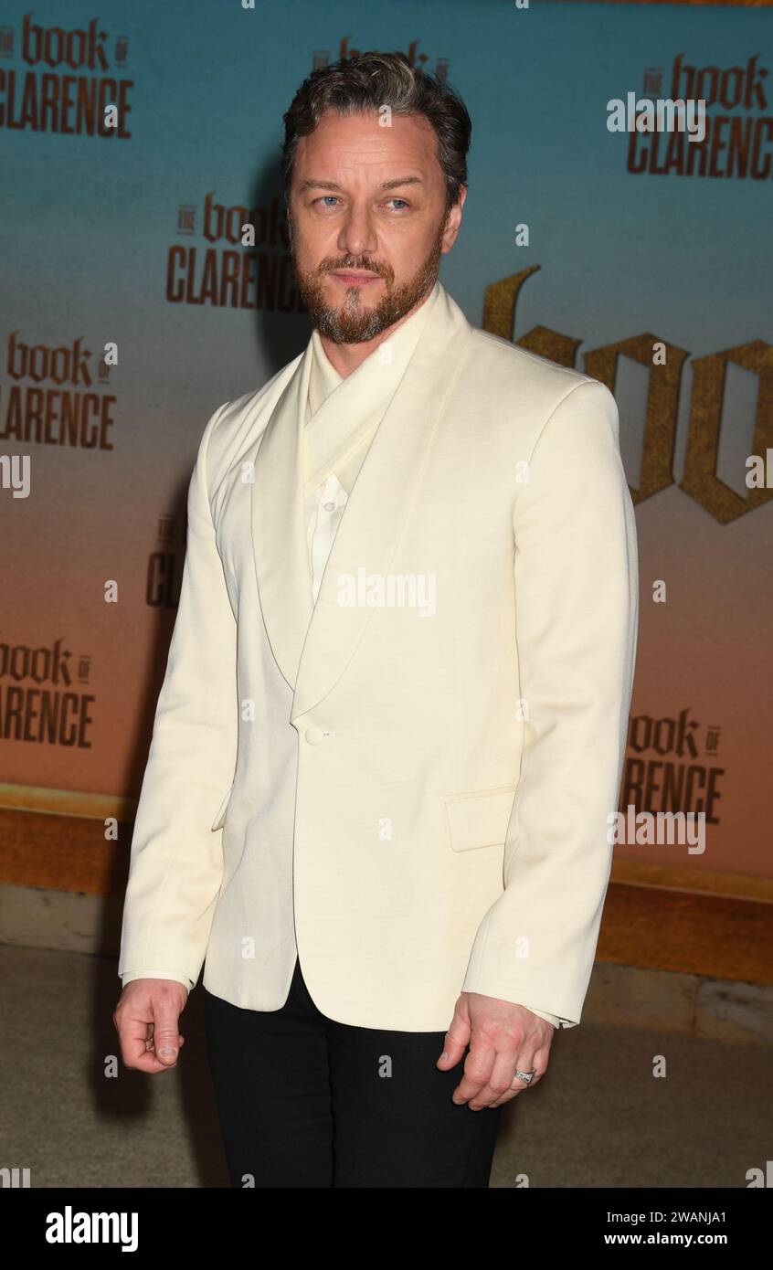 Los Angeles, Ca. 5th Jan, 2024. James McAvoy at The Book of Clarence LA Premiere on January 5 ...