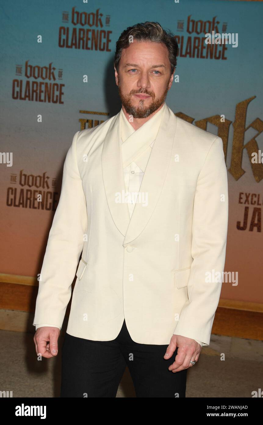 Los Angeles, Ca. 5th Jan, 2024. James McAvoy at The Book of Clarence LA Premiere on January 5 ...