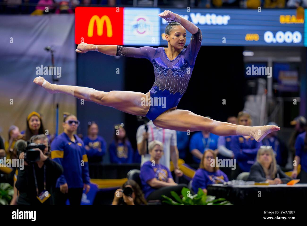 LSU senior Haleigh Bryant performs a floor routine during an NCAA ...
