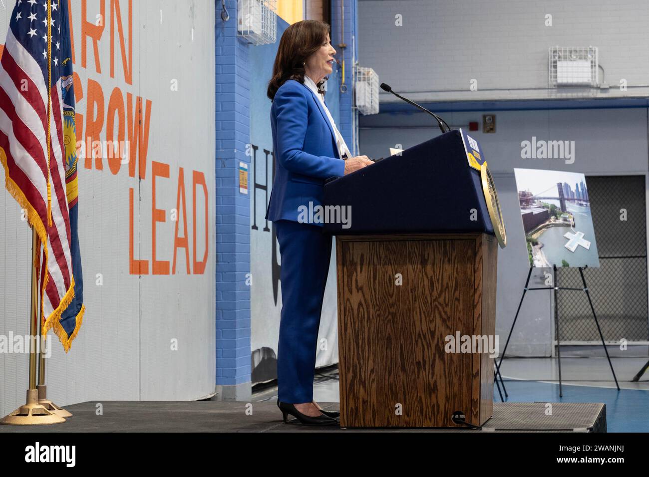 New York, New York, USA. 5th Jan, 2024. Governor Kathy Hochul unveils ...