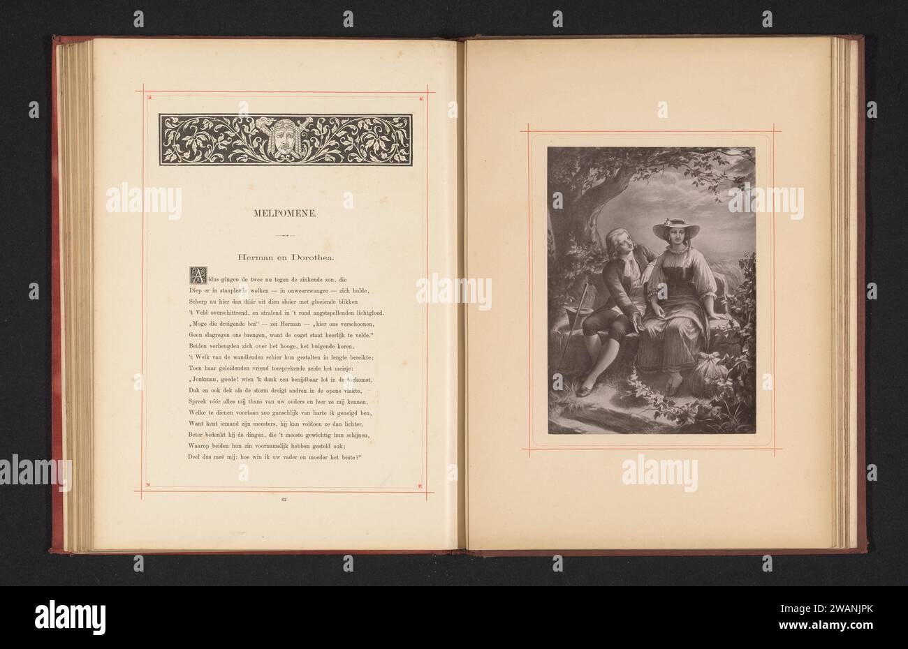 Photo production of a drawing, representing Herman and Dorothea on a ...