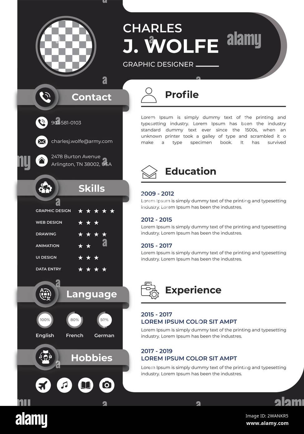 Professional Resume CV template. Resume Cover Letter Template CV with ...