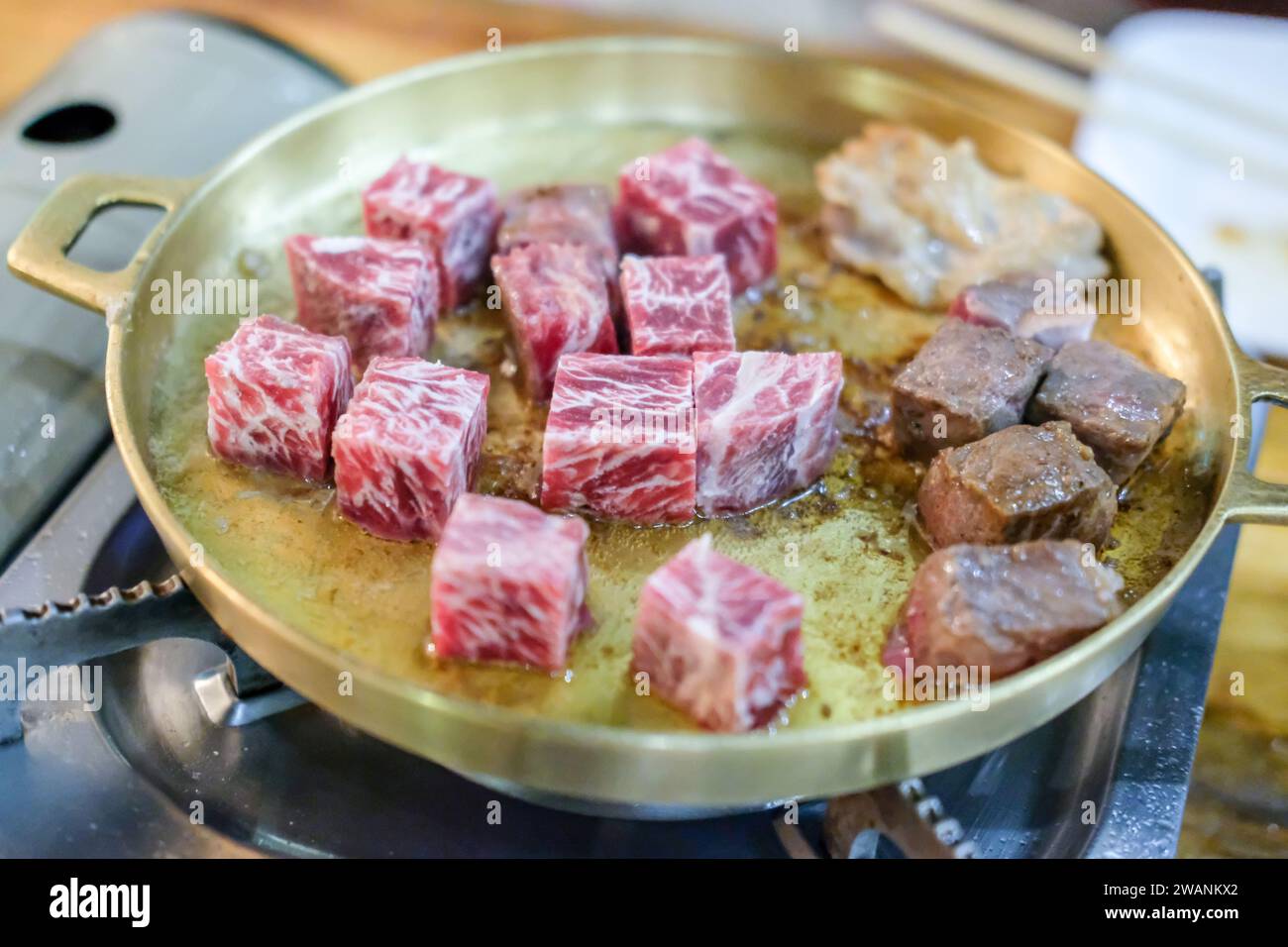 Restaurant meal cook meat diced hi-res stock photography and images - Alamy