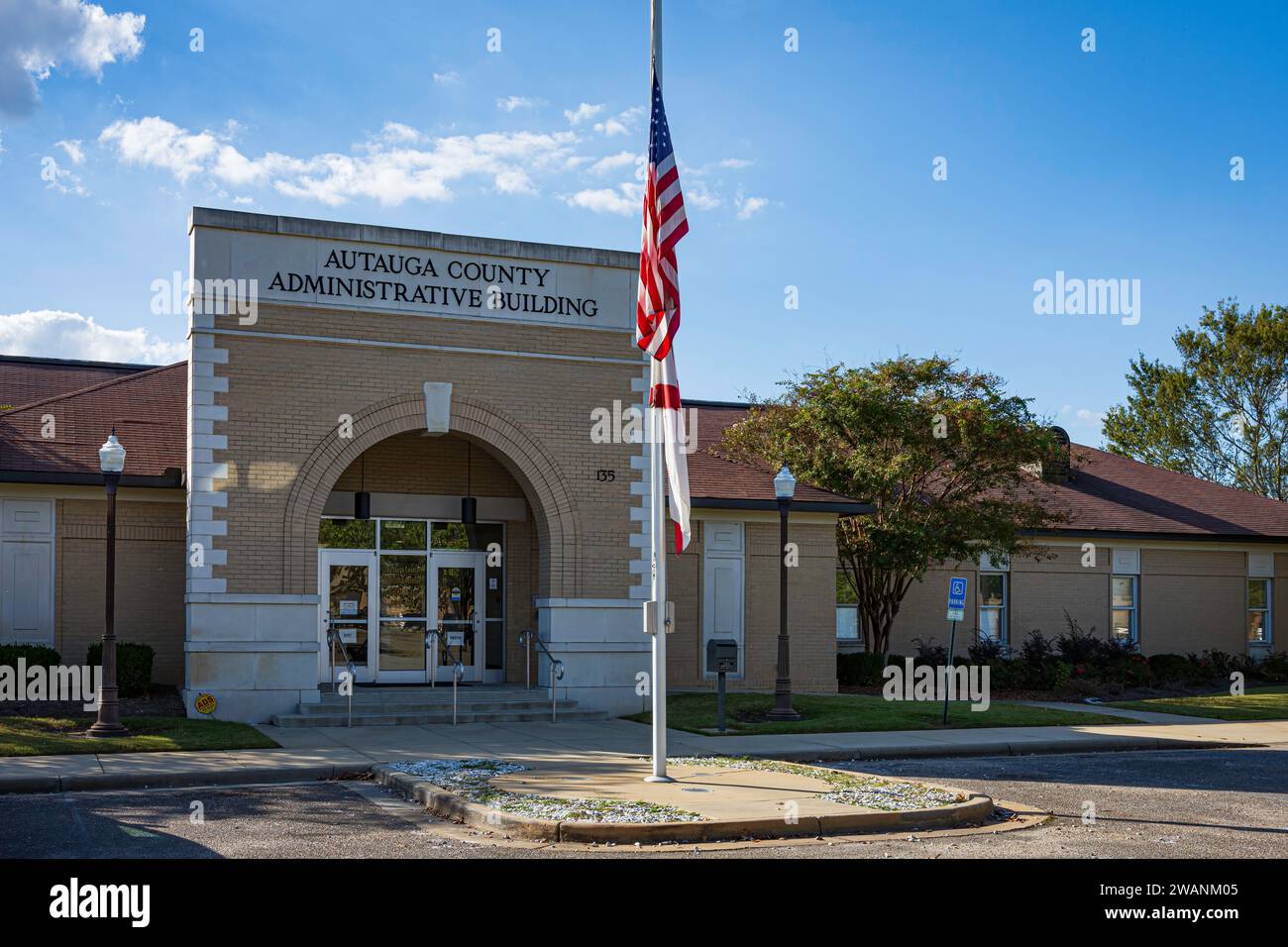 Prattville, Alabama, USA- Oct. 27, 2023: The entrance to the Autauga ...