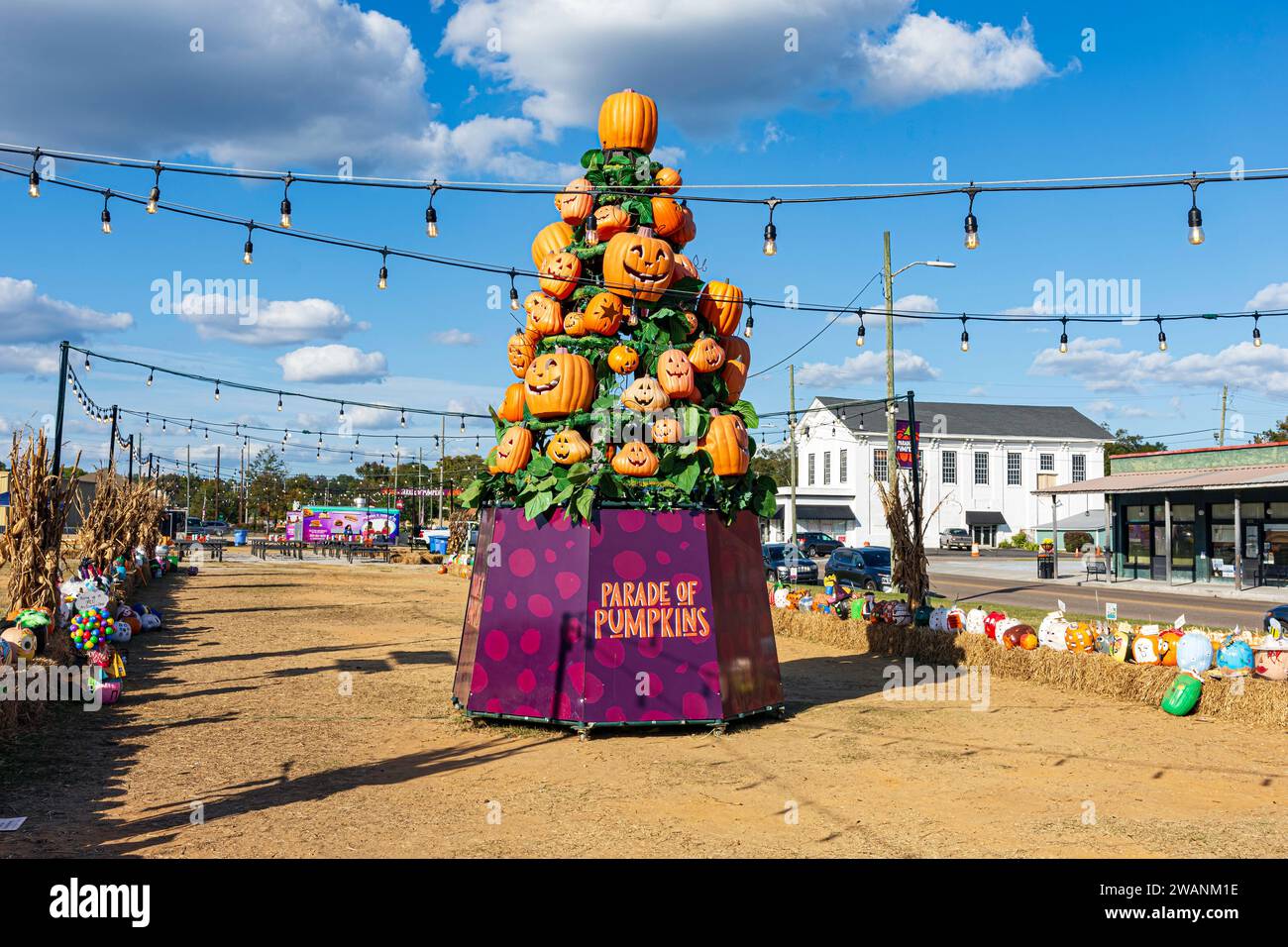Prattville, Alabama, USA- Oct. 27, 2023: Parade of Pumpkins display in ...