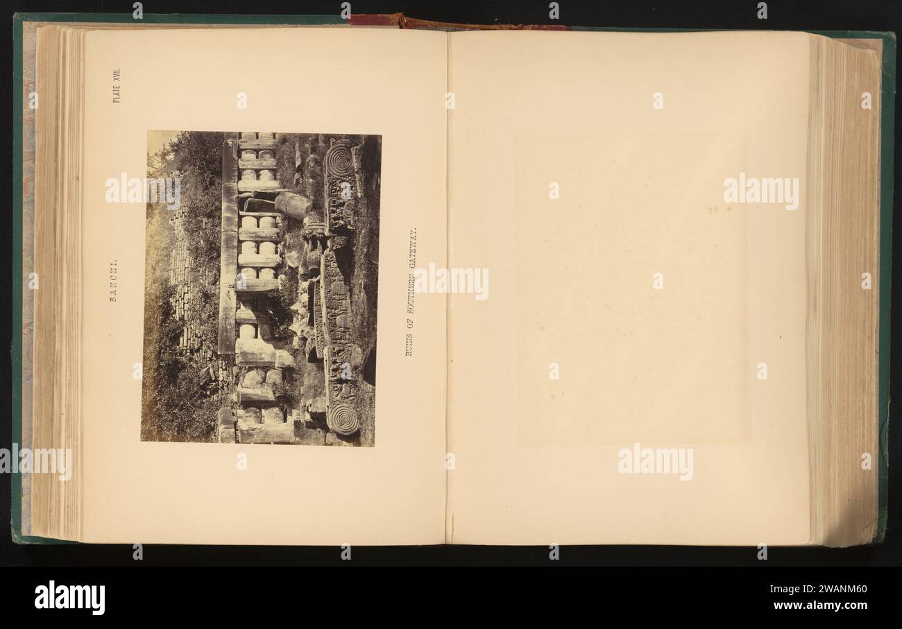 Ruin of the southern gate of Torana at the large Stoepa in Sanchi ...