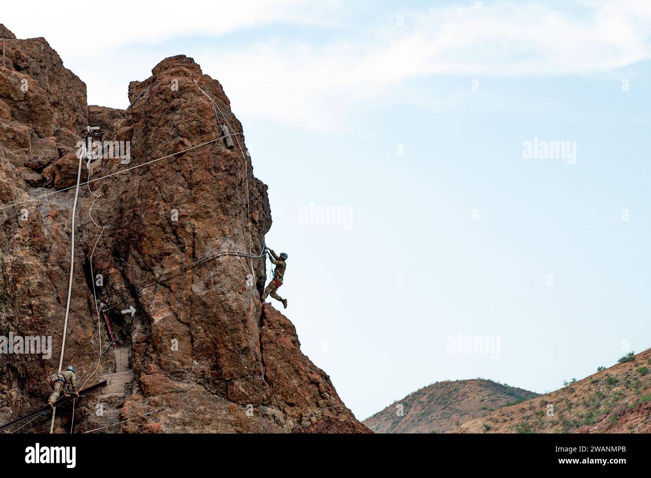 Djibouti. 29th Nov, 2023. A U.S. Army Soldier climbs and navigates the ...