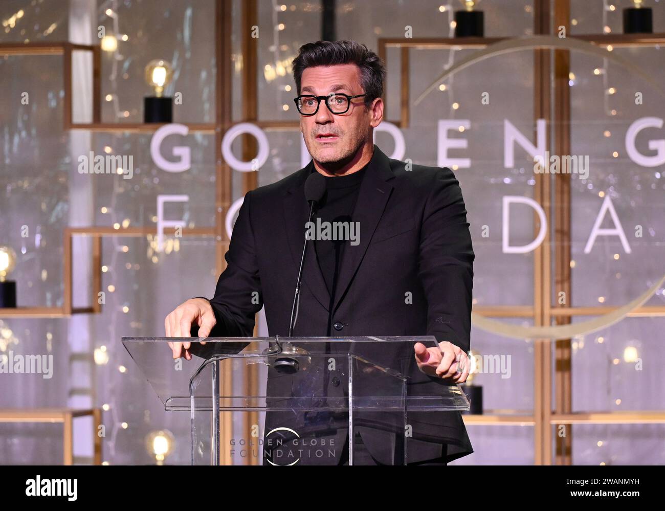 Jon Hamm at the Golden Globe Foundation Dinner held at the Beverly ...