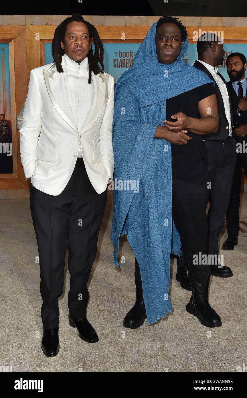 Jay Z, left, and Jeymes Samuel arrive at the premiere of "The Book of ...