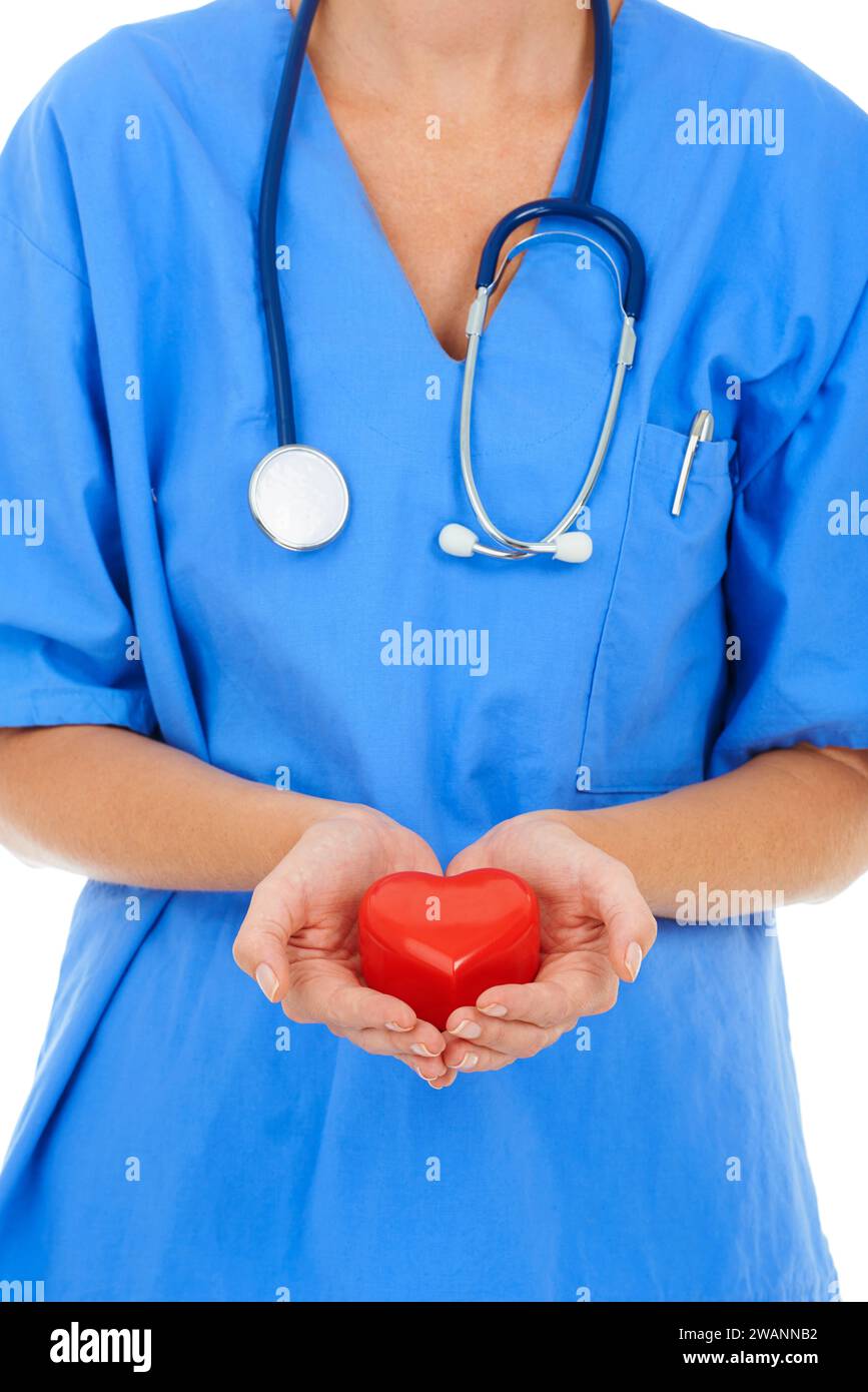 Heart, hands and doctor in cardiology for healthcare, person with ...