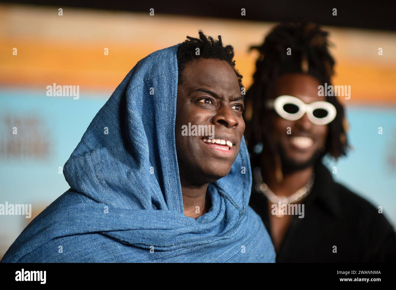 Jeymes Samuel, left, and SAINt JHN arrive at the premiere of "The Book ...