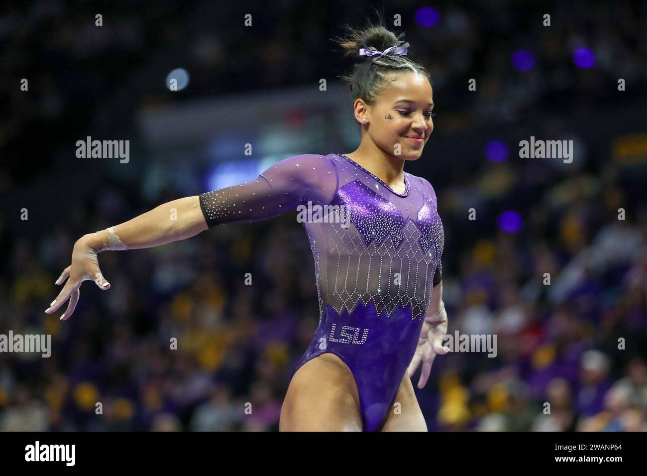 January 05, 2024: LSU's Haleigh Bryant competes on the balance beam ...