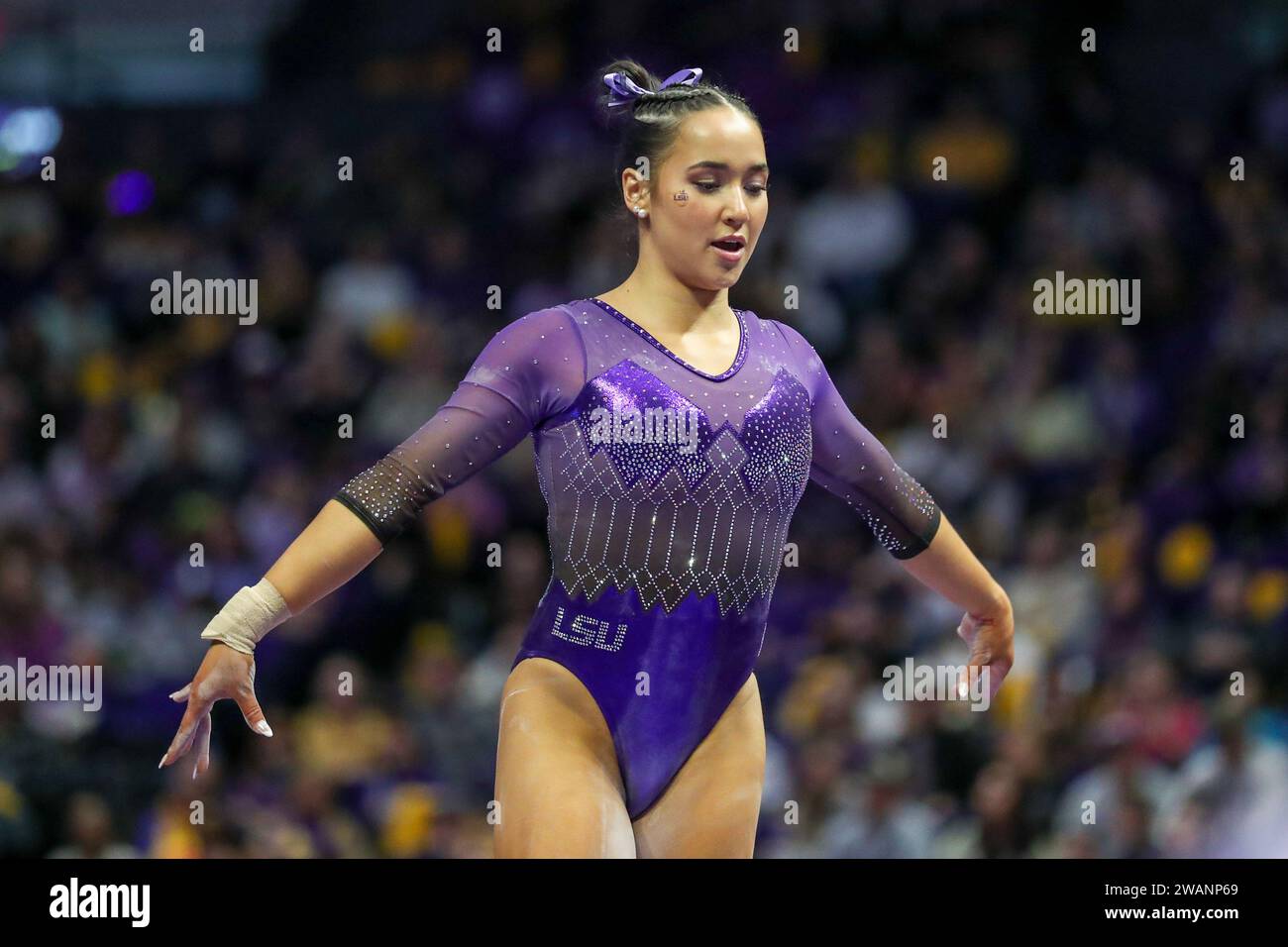 January 05, 2024: LSU's Aleah Finnegan competes on the balance beam ...