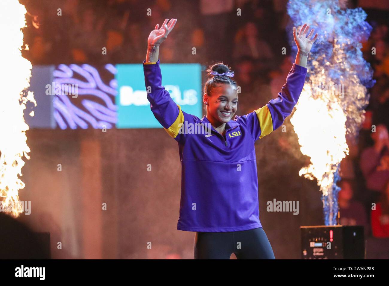 January 05, 2024: LSU's Haleigh Bryant is introduced to the crowd prior ...
