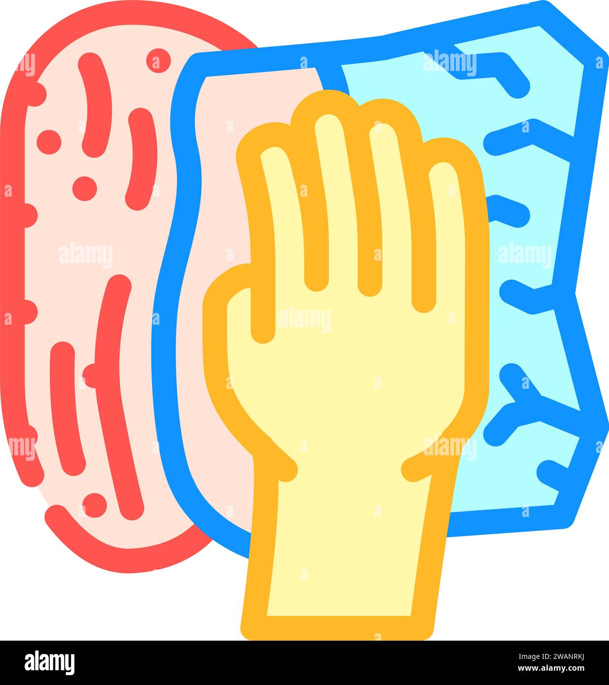 soaking spills with paper towel color icon vector illustration Stock ...