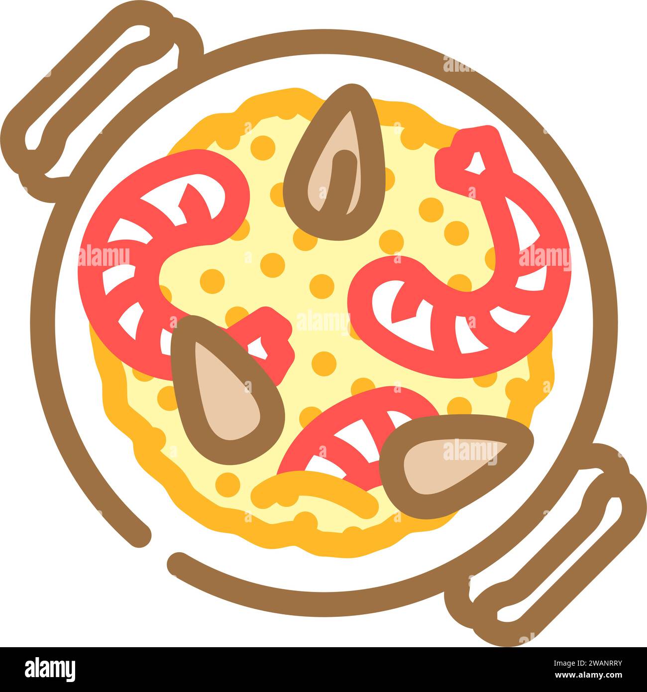 paella pan spanish cuisine color icon vector illustration Stock Vector ...