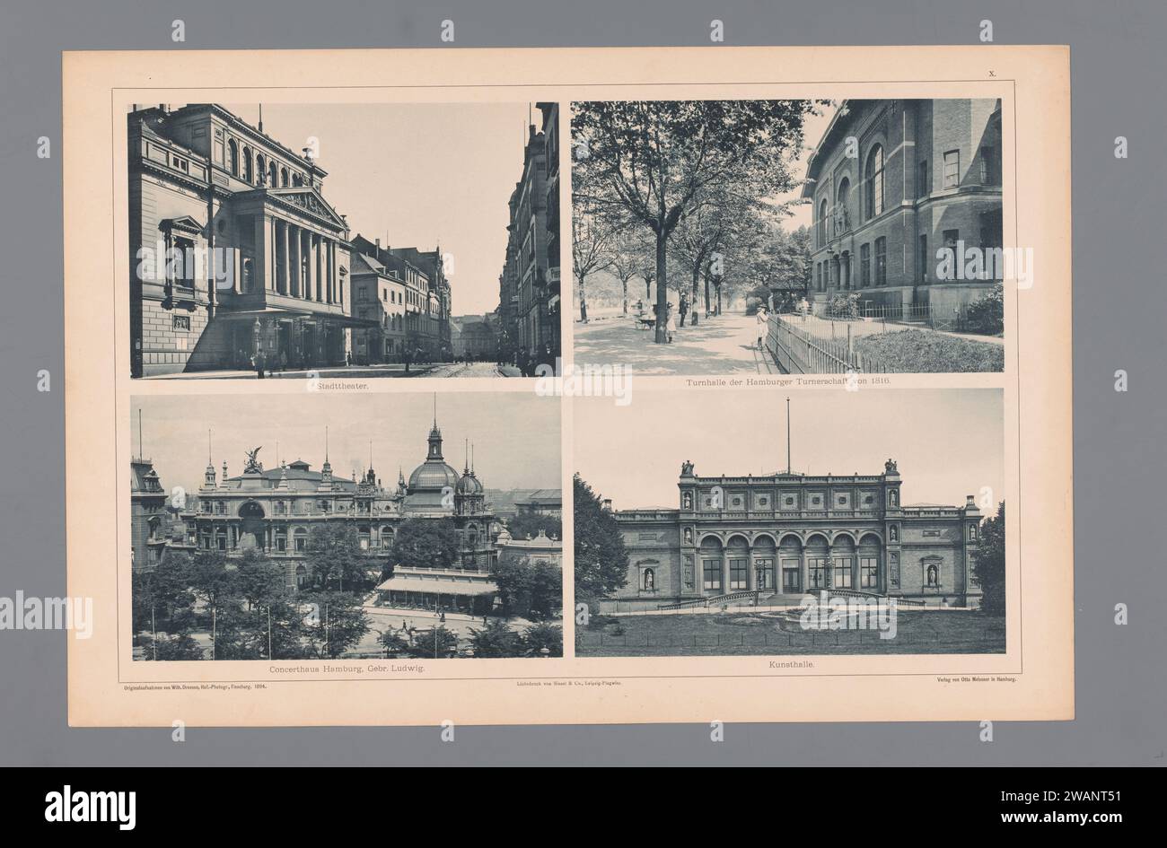 Four faces on Hamburg, depicted the Stadstheater, De Turnhal, the ...