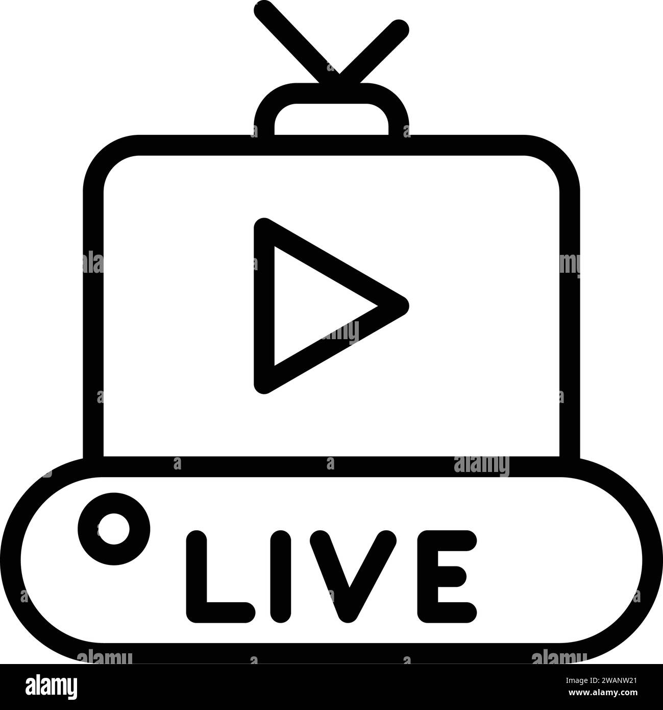 Live streaming logo Black and White Stock Photos & Images - Alamy