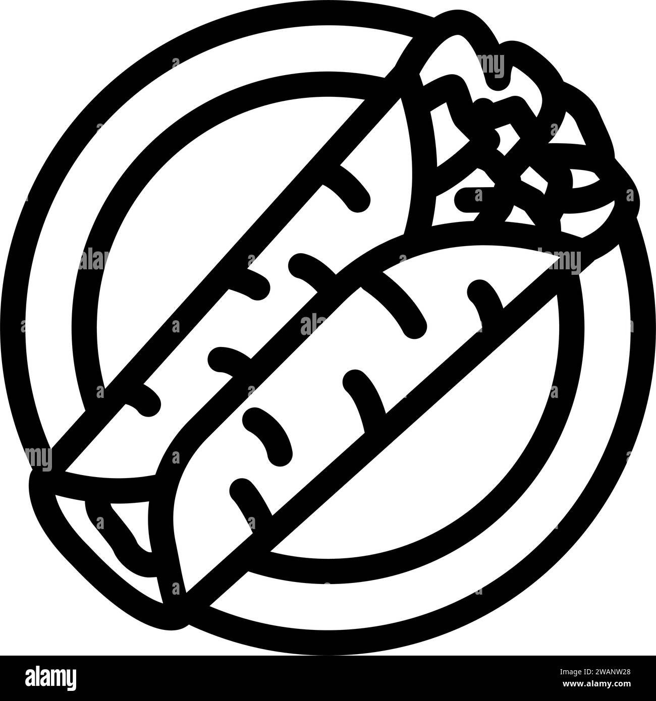 gyro wrap greek cuisine line icon vector illustration Stock Vector ...