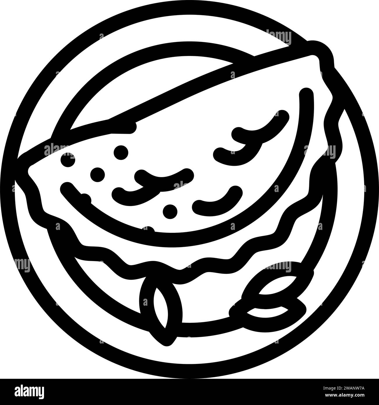 calzone pizza italian cuisine line icon vector illustration Stock ...