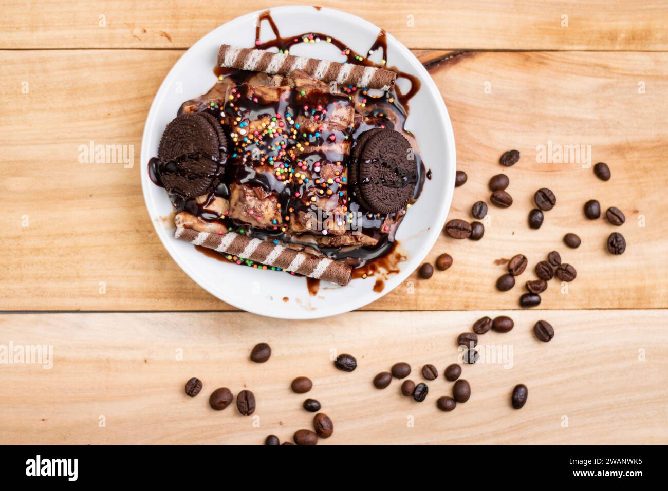 Acai with sweets and chocolate, Delicious dessert Stock Photo - Alamy